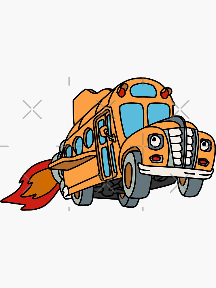 "Autobus Magico / Magic School Bus" Sticker by Viajamoslowcost | Redbubble