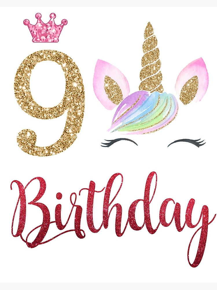 "9th Birthday Unicorn Dabbing, 9 Years Old, 9th Birthday Unicorn, Birthday Shirts For Girls, 9 ...