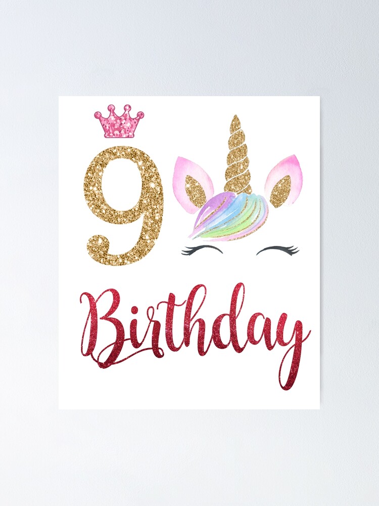 "9th Birthday Unicorn Dabbing, 9 Years Old, 9th Birthday Unicorn, Birthday Shirts For Girls, 9 ...