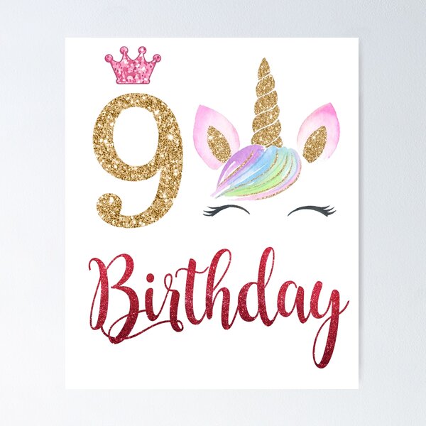"9th Birthday Unicorn Dabbing, 9 Years Old, 9th Birthday Unicorn ...