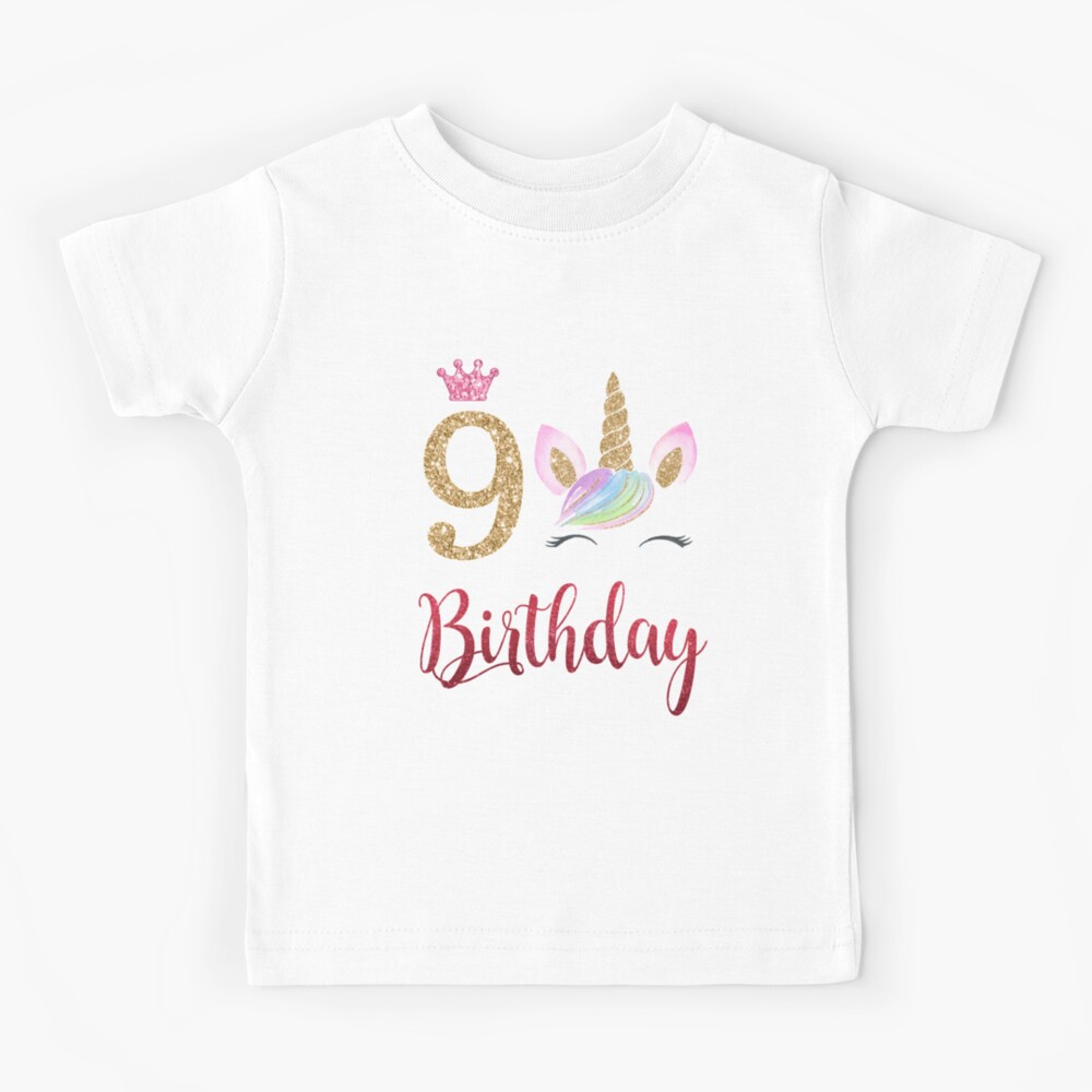 "9th Birthday Unicorn Dabbing, 9 Years Old, 9th Birthday Unicorn, Birthday Shirts For Girls, 9 ...
