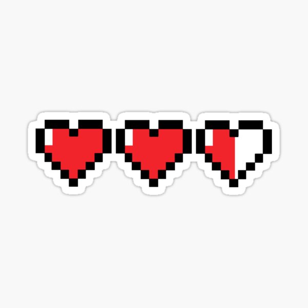 "Minecraft Hearts" Sticker for Sale by blinkgirlie | Redbubble