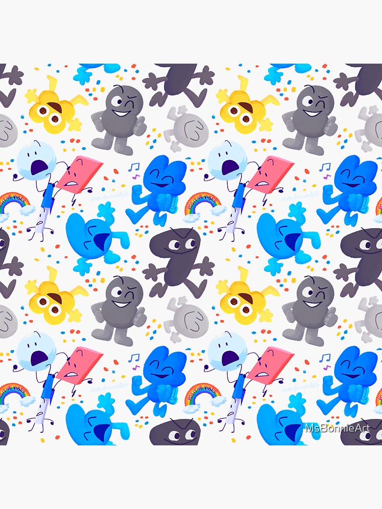 "Bfdi Pattern" Sticker for Sale by MsBonnie | Redbubble