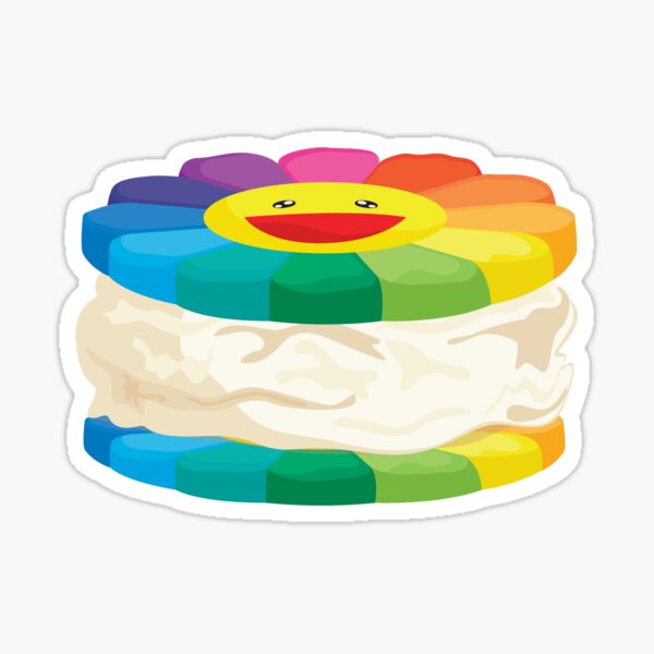 "Flower Ice Cream Sandwich" Sticker by Mad-Creates | Redbubble