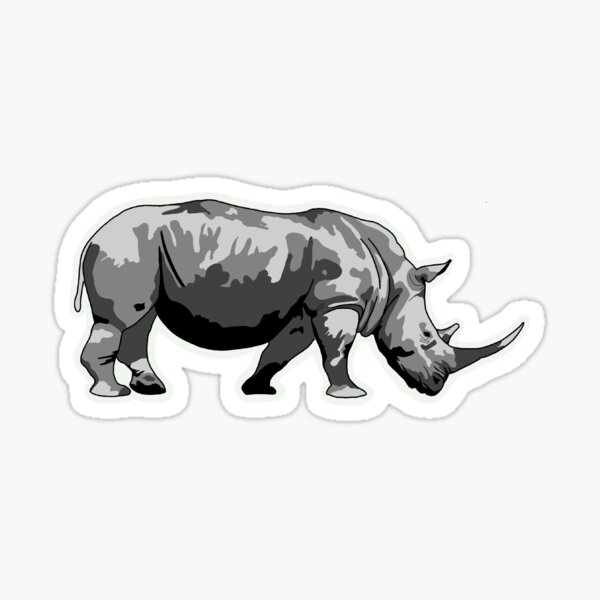 "White Rhino " Sticker for Sale by tafelgenhauer | Redbubble