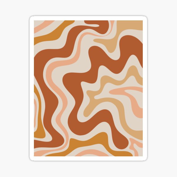 "Liquid Swirl Retro Modern Abstract in Earth Tones " Sticker for Sale ...