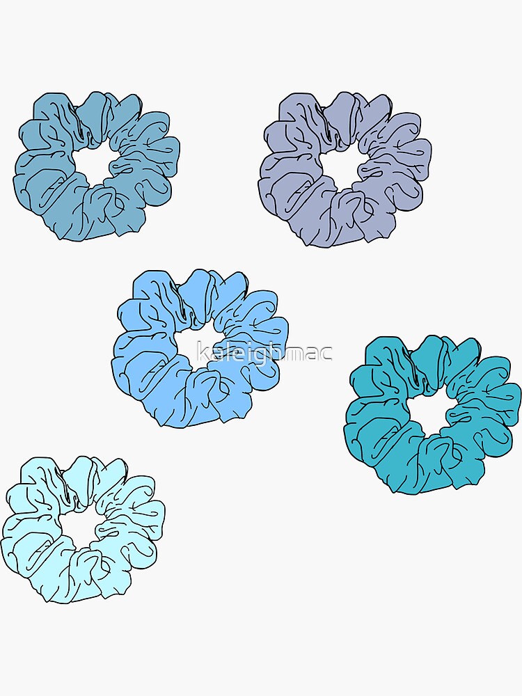 "blue scrunchie sticker pack" Sticker for Sale by kaleighmac | Redbubble