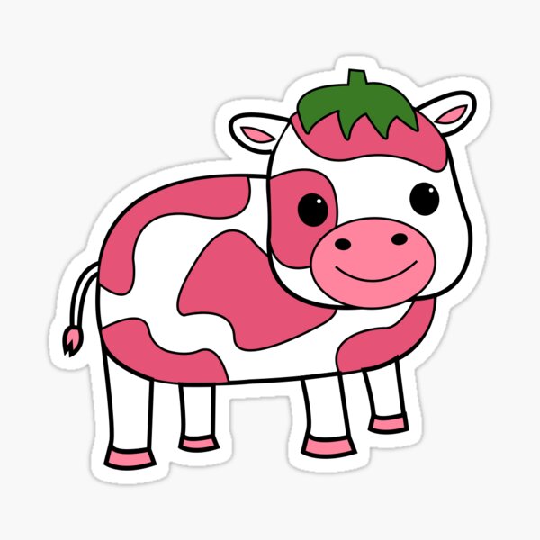 "strawberry cow" Sticker for Sale by hkalas | Redbubble