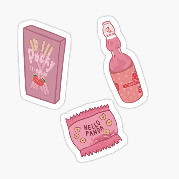 "Pink Asian Snacks Pack" Sticker for Sale by isaflora | Redbubble
