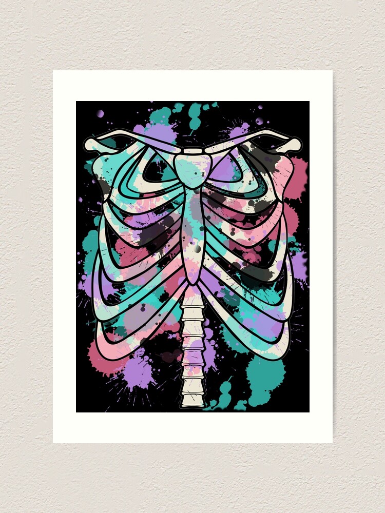 "Paint Splatter Rib-cage" Art Print by katzykraftz | Redbubble