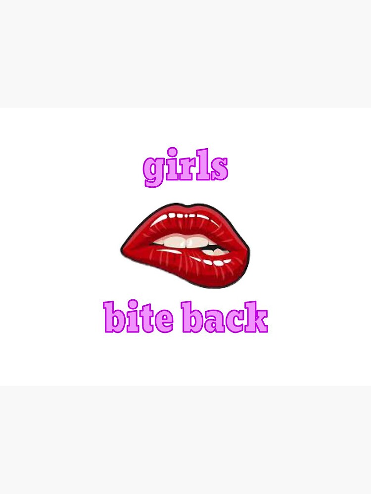 "girls bite back" Sticker for Sale by herescommie | Redbubble