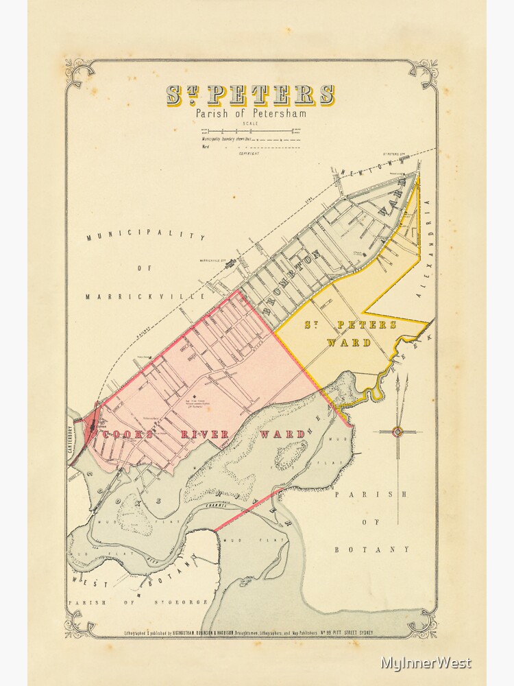 "St Peters (Parish of Petersham 1899) – Inner West Address Map" Sticker ...
