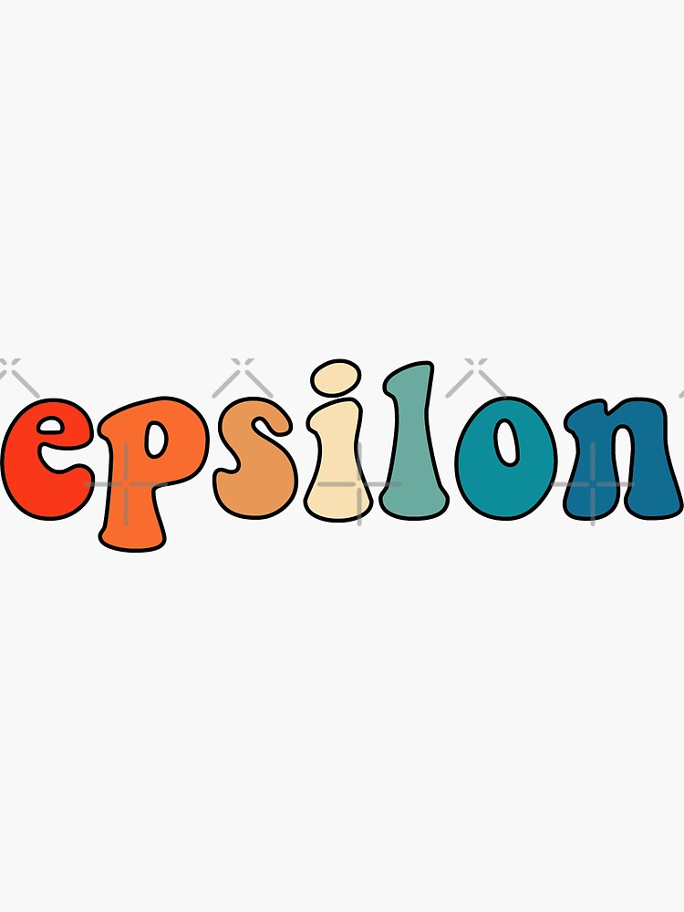 "greek letter epsilon sticker // retro" Sticker by scribblesbysar ...