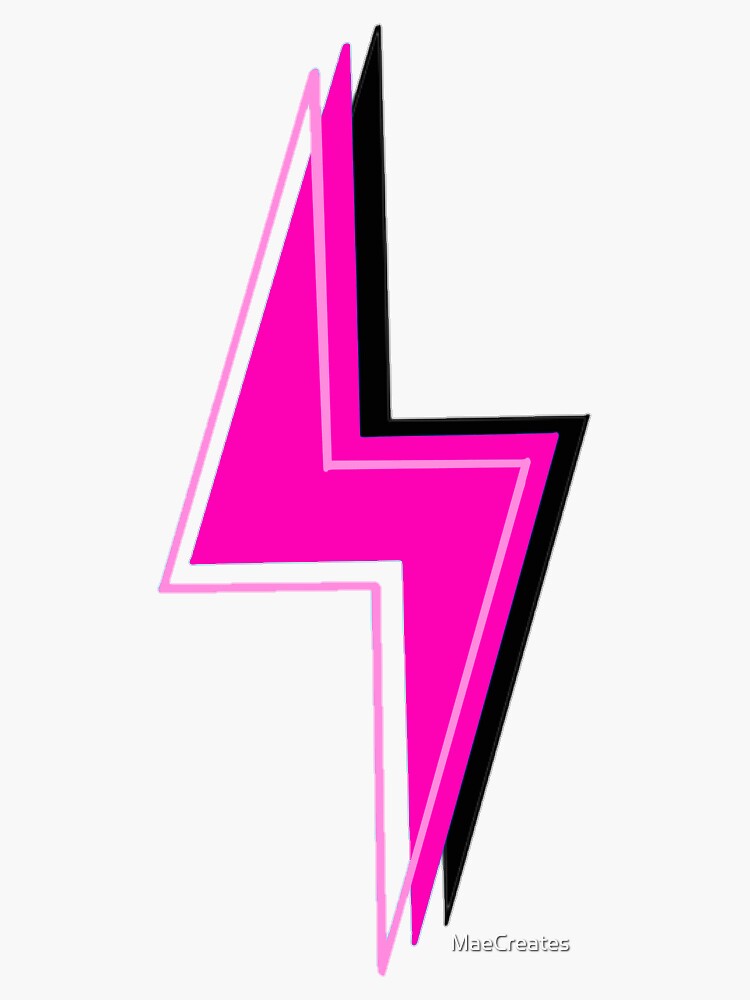 "Pink Lightning Bolt" Sticker for Sale by MaeCreates | Redbubble