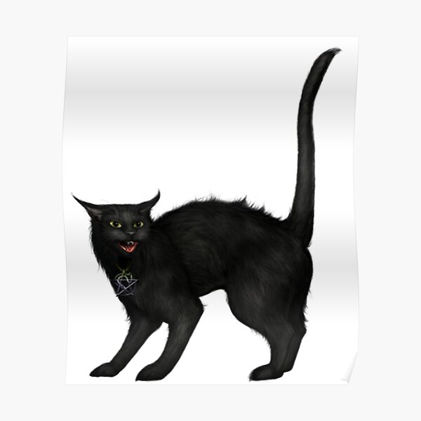 "Black Cat Halloween , Creepy Black Cat" Poster for Sale by ...