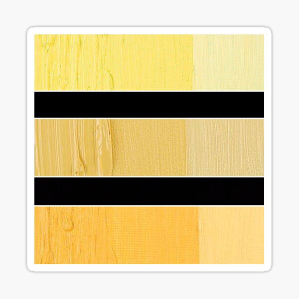"Yellow triple stripe palette" Sticker for Sale by leonscoolplanet ...
