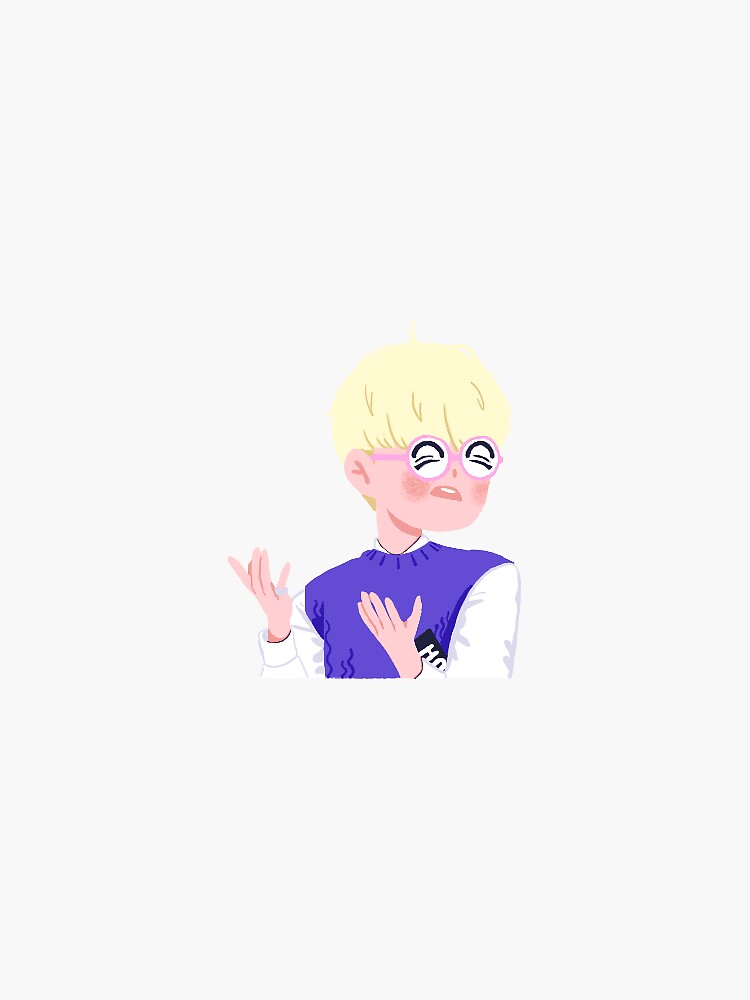 "Hoshi Confused Glasses Meme" Sticker by memeheony | Redbubble