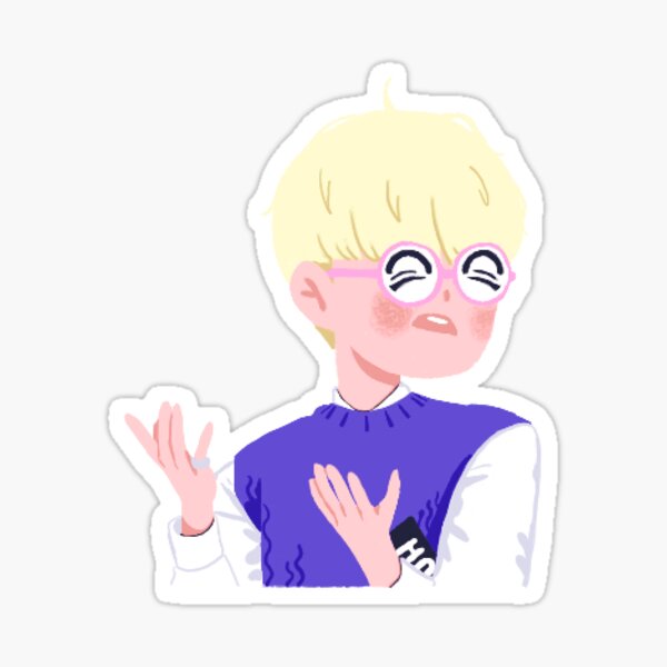 "Hoshi Confused Glasses Meme" Sticker by memeheony | Redbubble