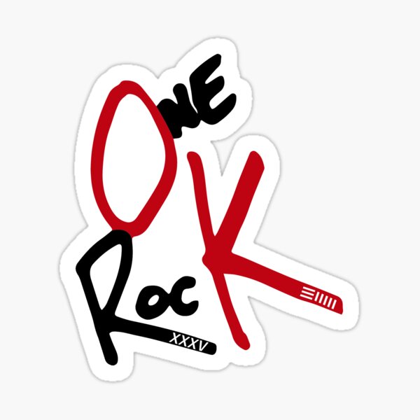 "One OK Rock 35xxxv Black w/ White Outline" Sticker by Nightlea | Redbubble