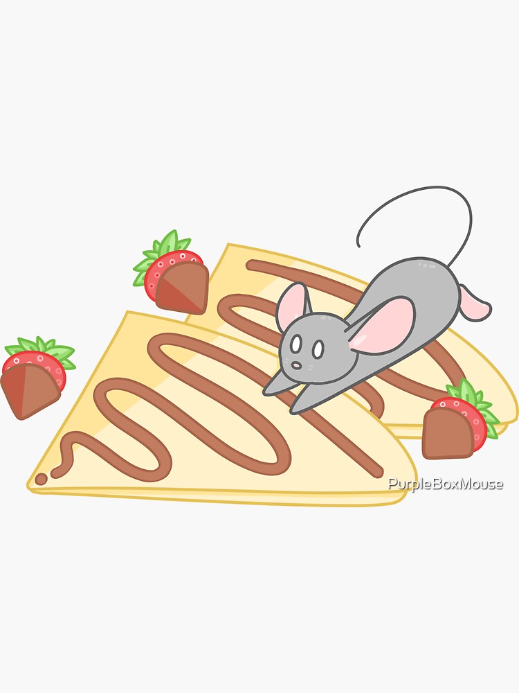 "Cute Crepe Mouse" Sticker for Sale by PurpleBoxMouse | Redbubble