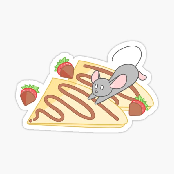 "Cute Crepe Mouse" Sticker for Sale by PurpleBoxMouse | Redbubble