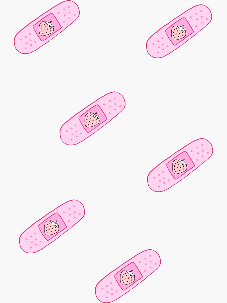 "Pink Band Aid Sticker Pack" Sticker for Sale by emiliejoseph | Redbubble