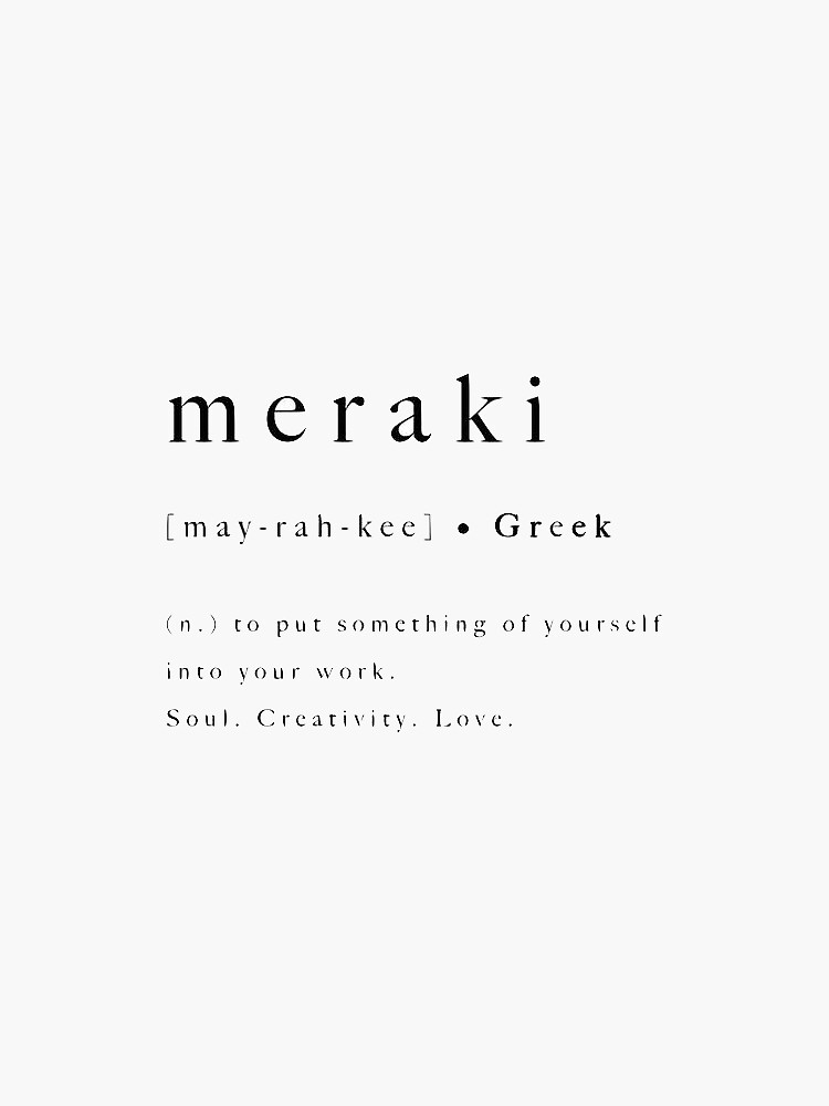 "meraki greek word" Sticker for Sale by khlalos | Redbubble