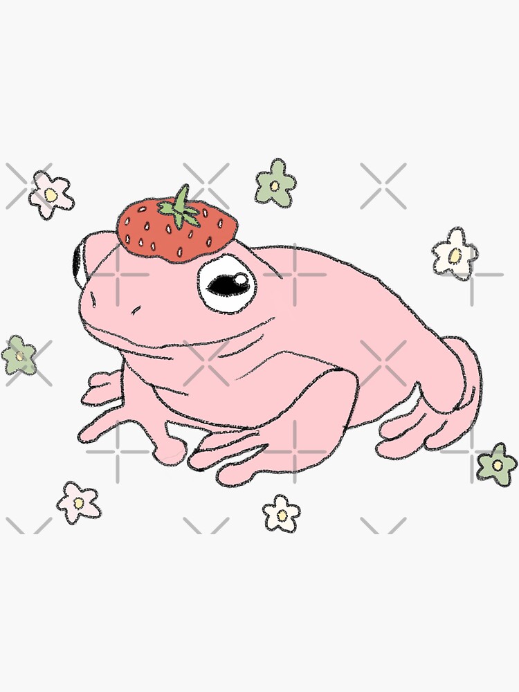 "Strawberry Frog" Sticker for Sale by sunflwrmike7 | Redbubble