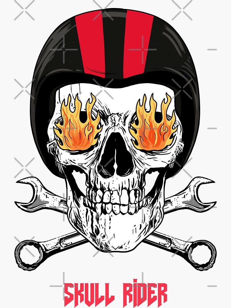 "Skull rider" Sticker for Sale by TheCasualStore | Redbubble