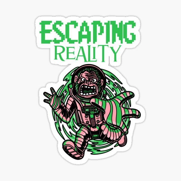 "Escaping reality alien" Sticker for Sale by TheCasualStore | Redbubble