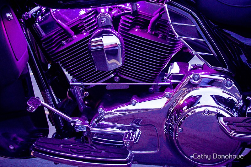 "Purple Motorcycle Engine" by Cathy Donohoue | Redbubble