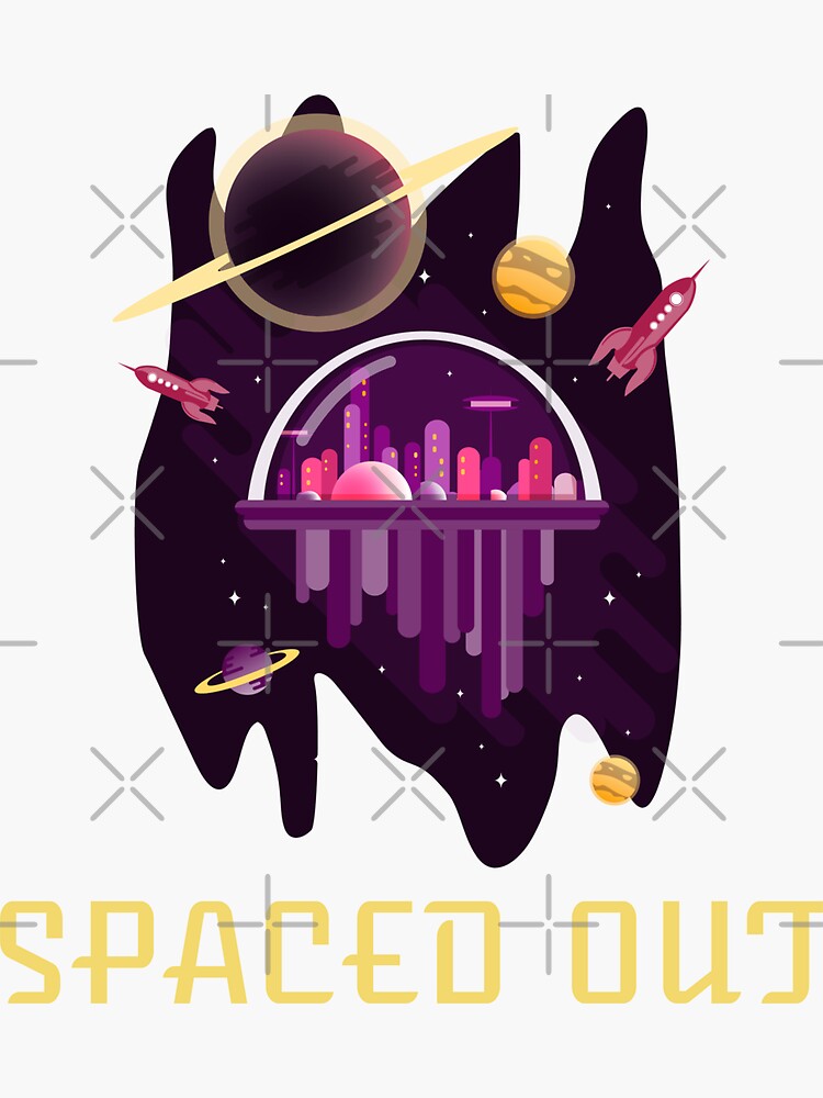 "Spaced out" Sticker for Sale by TheCasualStore | Redbubble