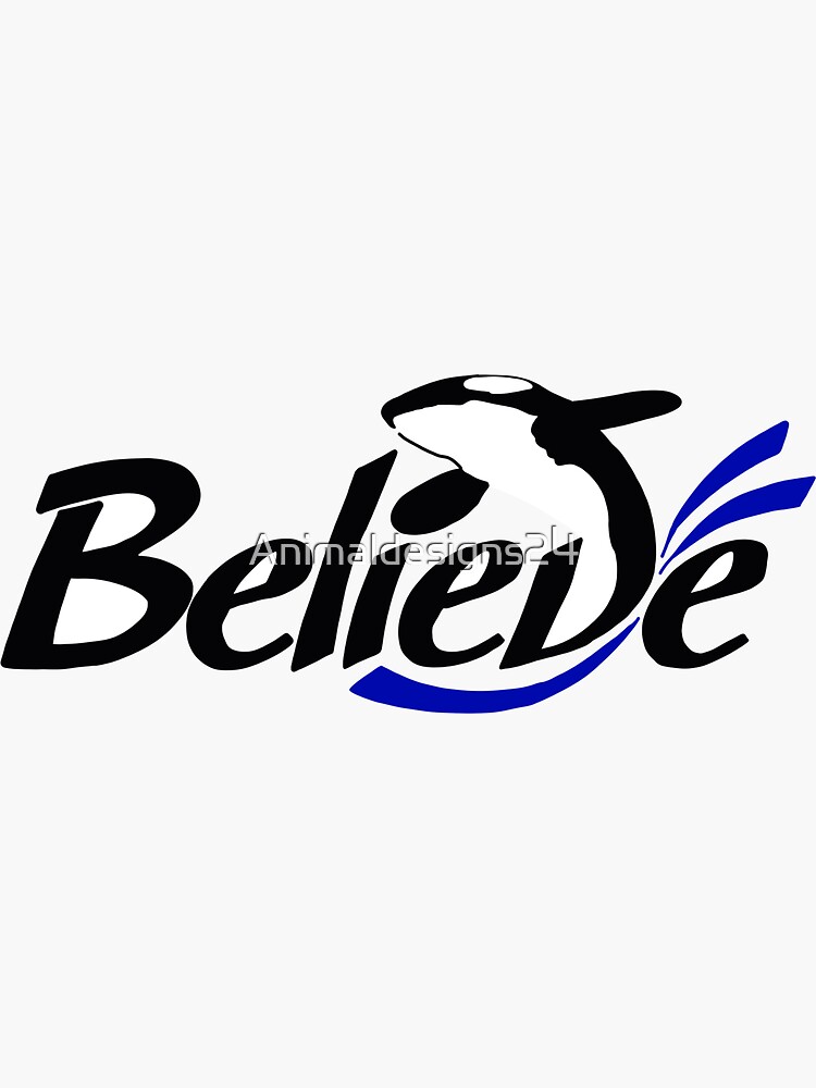 "BELIEVE logo" Sticker for Sale by Animaldesigns24 | Redbubble