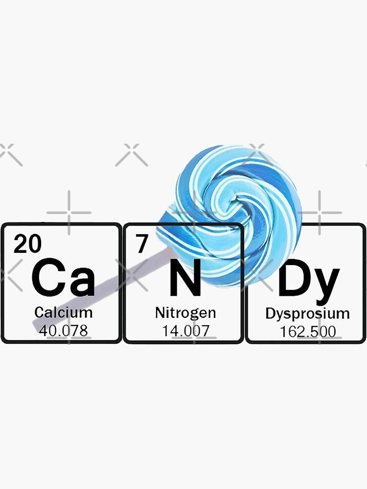 "CaNDy design using elements of the periodic table" Sticker for Sale by ...