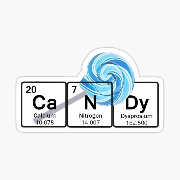 "CaNDy design using elements of the periodic table" Sticker for Sale by ...