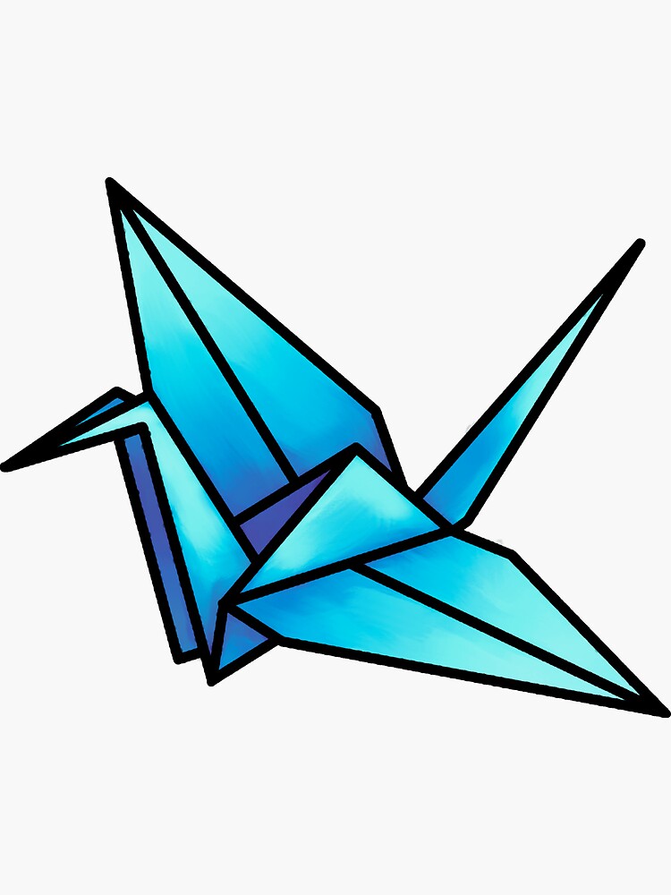 "Blue Paper Crane" Sticker by arinoiro | Redbubble