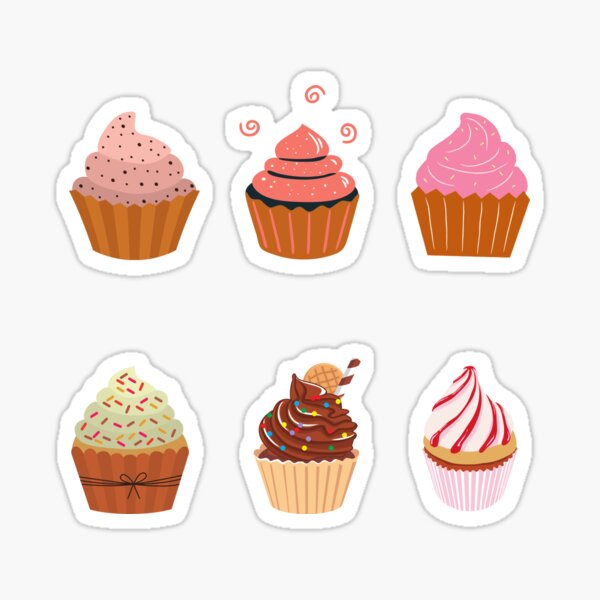 "Cupcake stickers pack" Sticker for Sale by Yaara-zer | Redbubble
