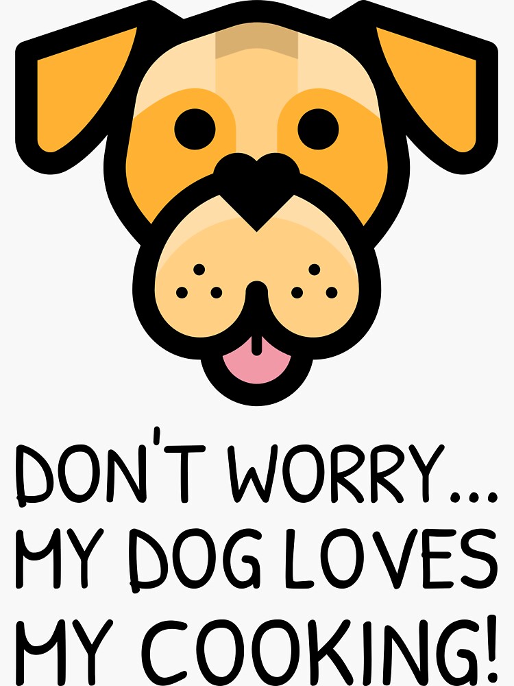 "Funny Cooking and Dog Meme Tongue Out" Sticker by quoteology | Redbubble