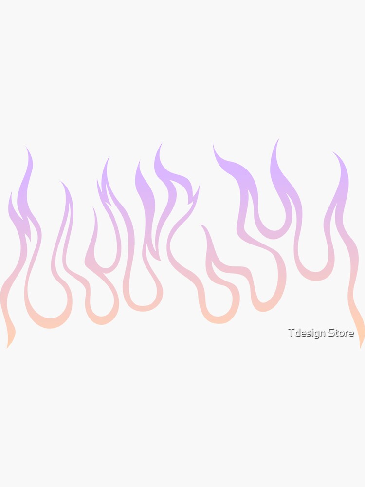 "pastel coloured flames" Sticker for Sale by oliverhowells | Redbubble