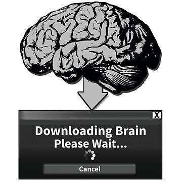 "Downloading Brain" Sticker for Sale by Exuberance4you | Redbubble