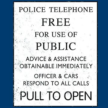 "Police Telephone - Free For Public Use" Sticker for Sale by ...