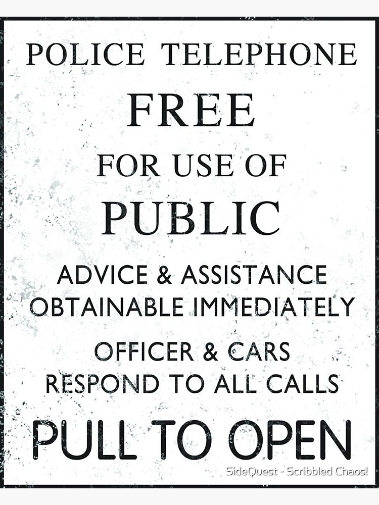 "Police Telephone - Free For Public Use" Sticker for Sale by ...