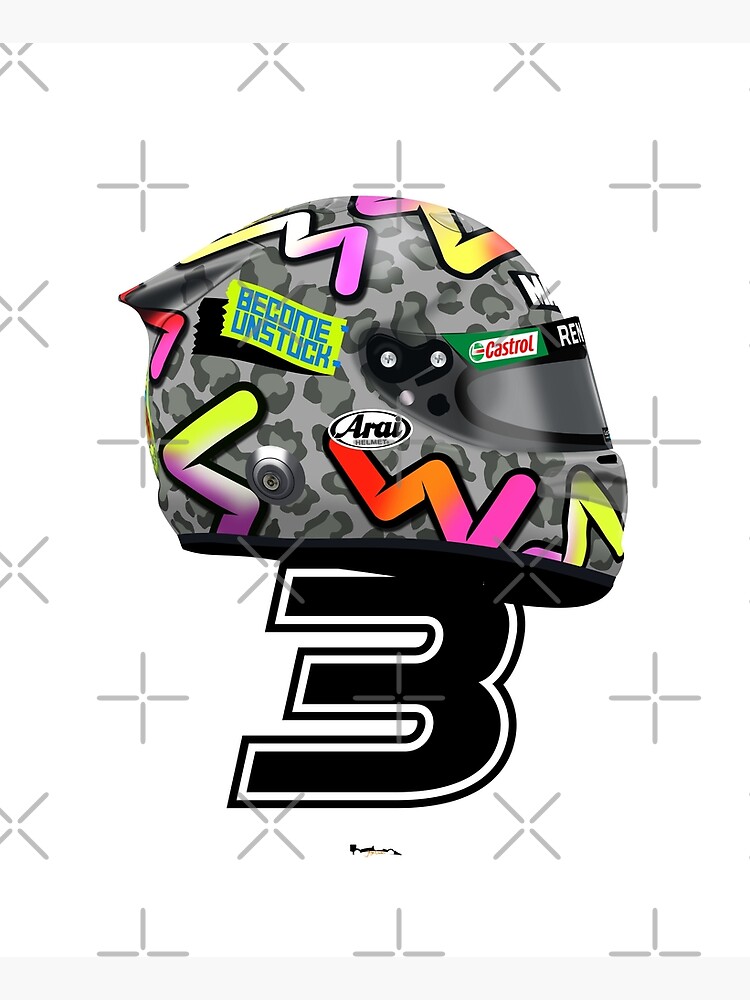"Daniel Ricciardo - 2020 Helm Big Number 3 Rechte Seite" Schürze von ...