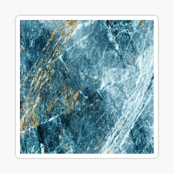 "Blue gold marble" Sticker by LucieKvr | Redbubble