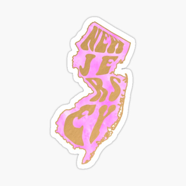 "Tie Dye Watercolor Pink New Jersey State" Sticker for Sale by ...