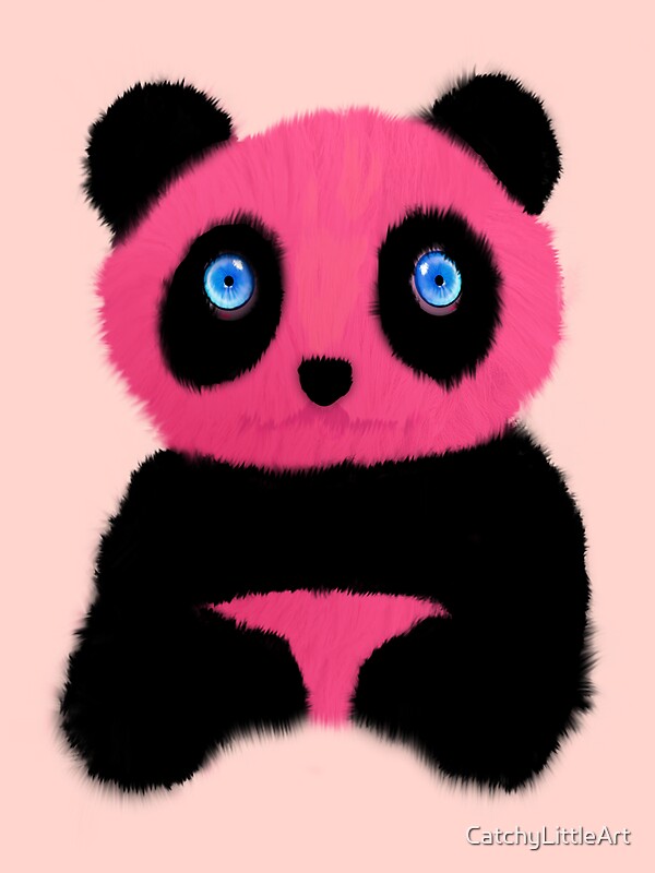 "Pink blue-eyed panda" by CatchyLittleArt | Redbubble