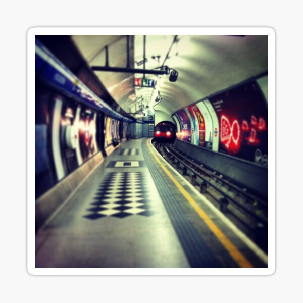 "London underground - Train coming! train lights on rails " Sticker for ...