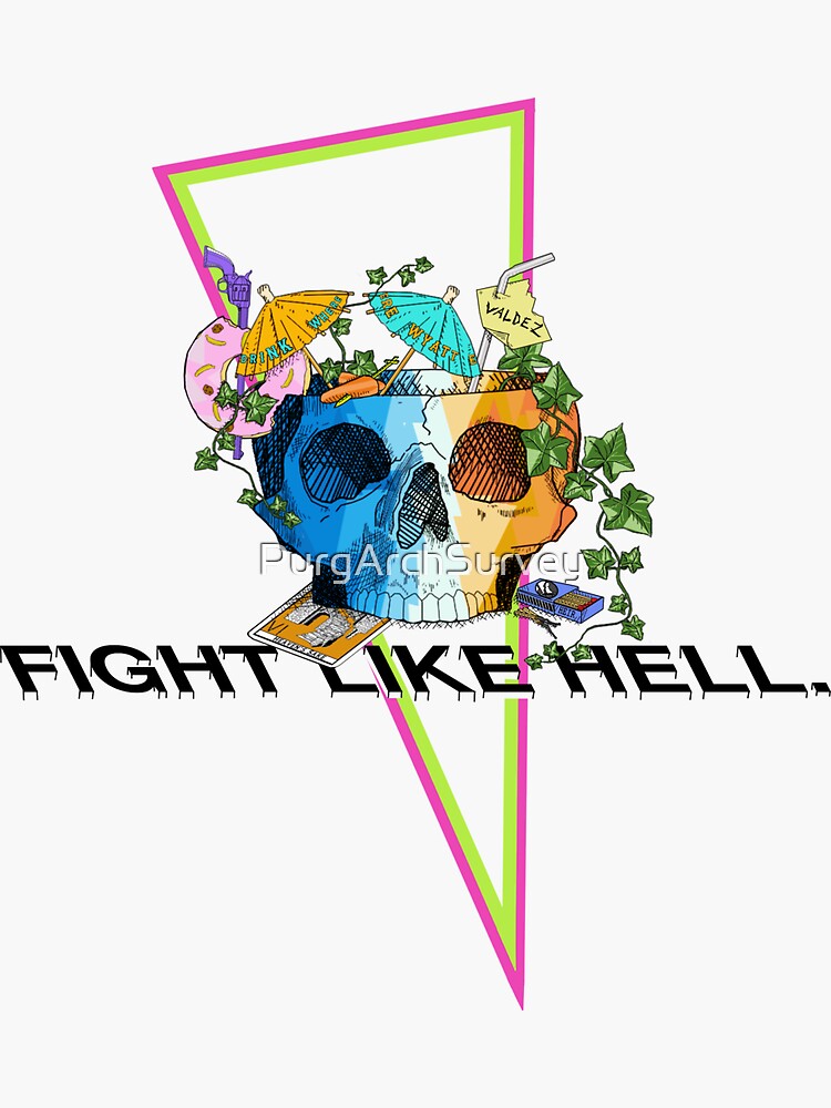 "Tiki Skull - Fight Like Hell" Sticker for Sale by PurgArchSurvey ...