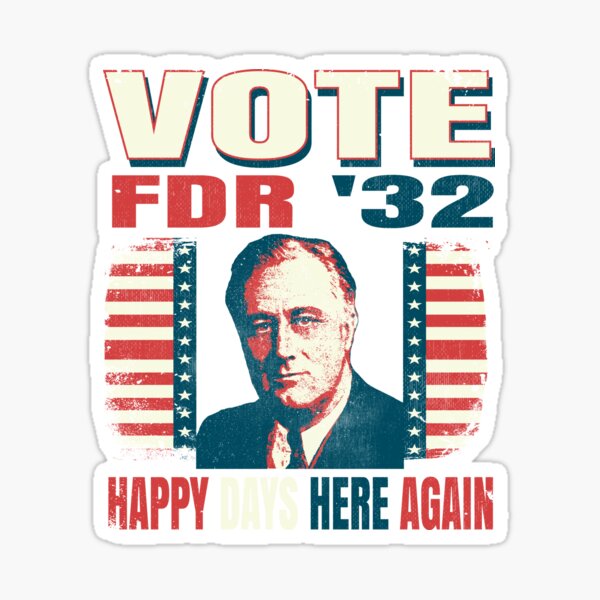 "Vintage Style Franklin "FDR" Roosevelt 1932 Election Campaign Voting ...