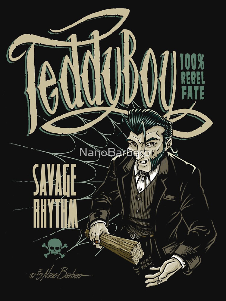 "Teddyboy Rebel Fate" Essential T-Shirt for Sale by NanoBarbero | Redbubble